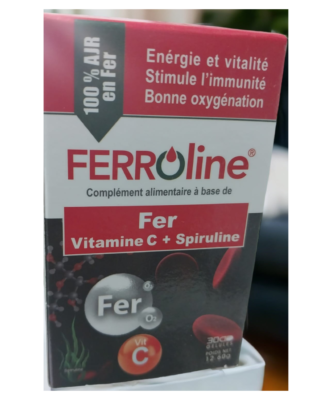 FERROLINE Fer vitamine C + spiruline 30 gélules - Citymall